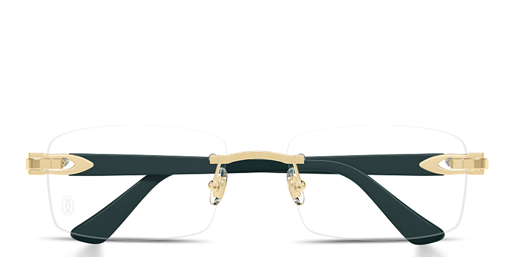 Buy Cartier Rimless Rectangle Eyeglasses with Elongated C de Cartier ...
