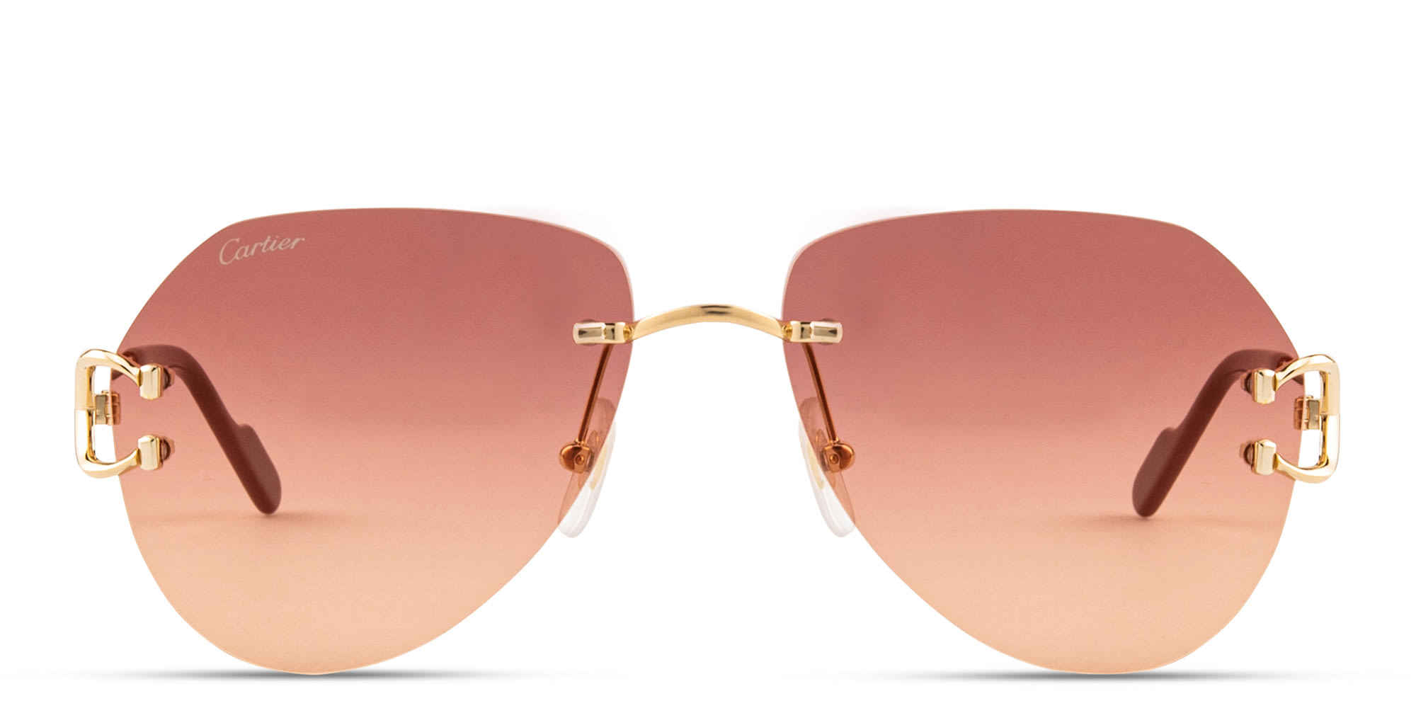 Buy Cartier Signature C de Cartier Rimless Aviator Sunglasses Online ...