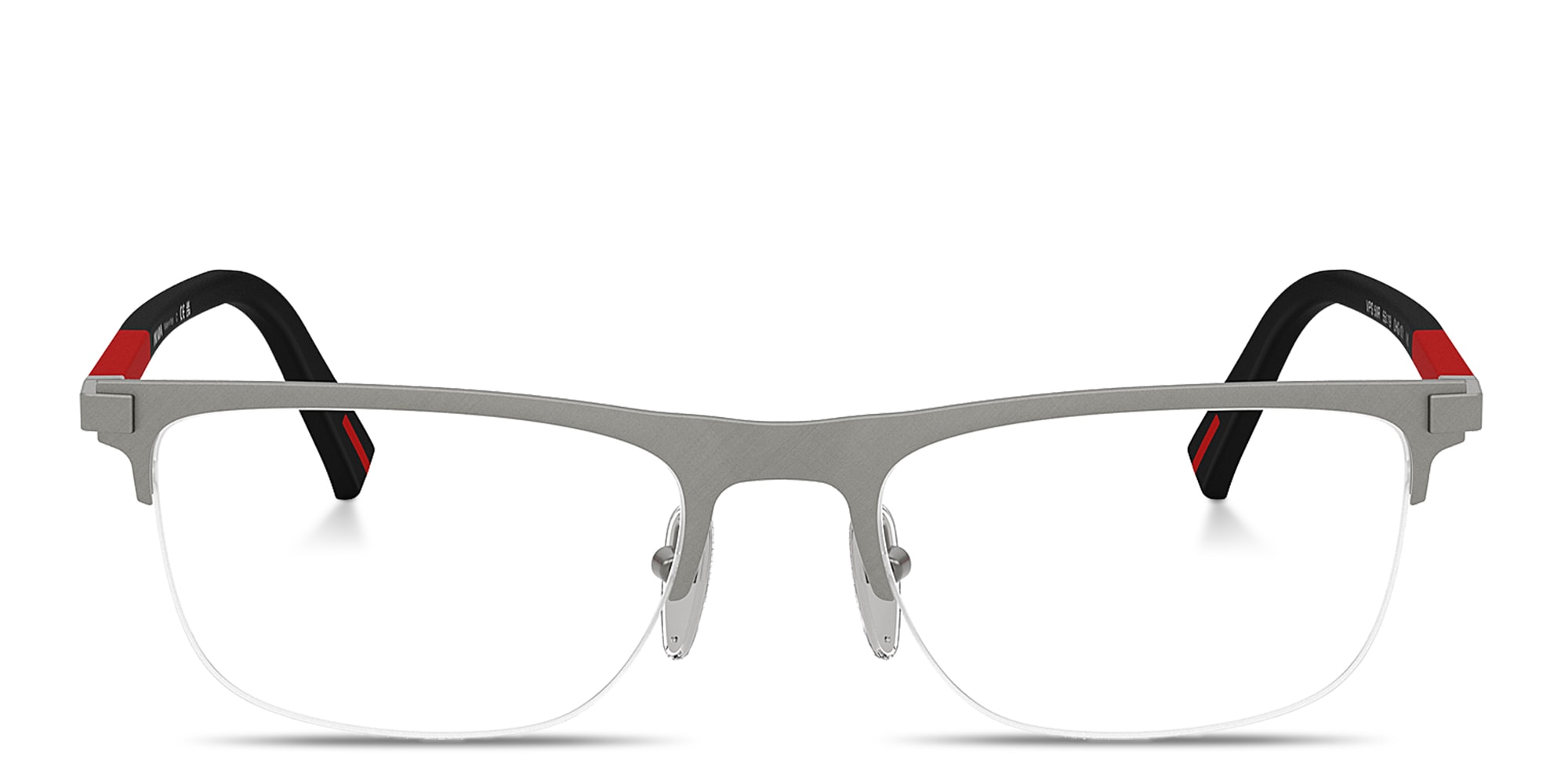 Buy Prada Linea Rossa Logo Signature Wide Half-Rim Pillow Eyeglasses ...
