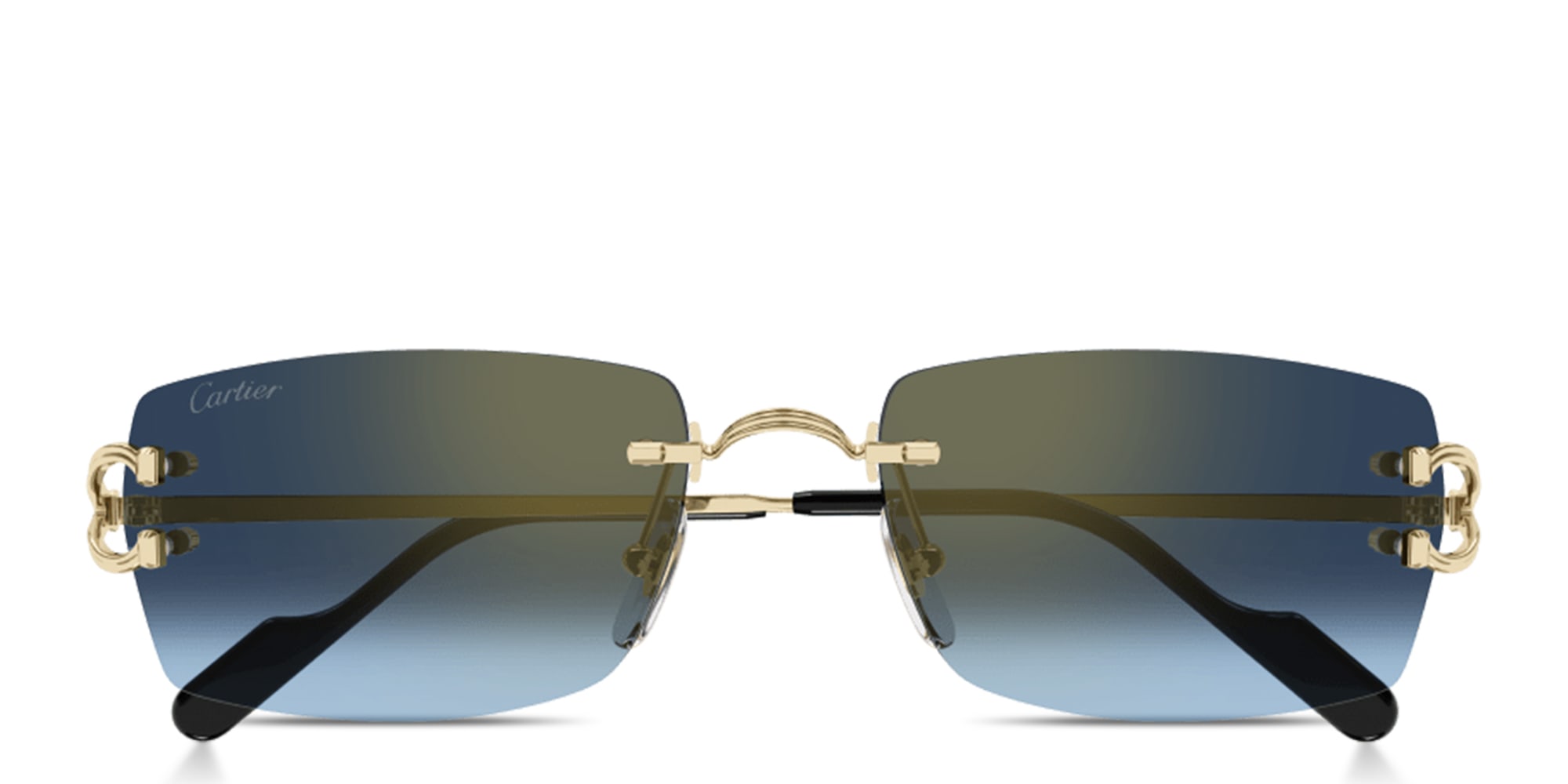 Buy Cartier Signature C de Cartier Rimless Rectangle Sunglasses Online ...